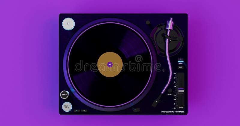 4k Resolution Video: Professional DJ Turntable Vinyl Disk Record Player ...