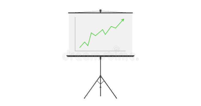 4k Resolution Video: Projection Screen Show Successful Growth Trend ...