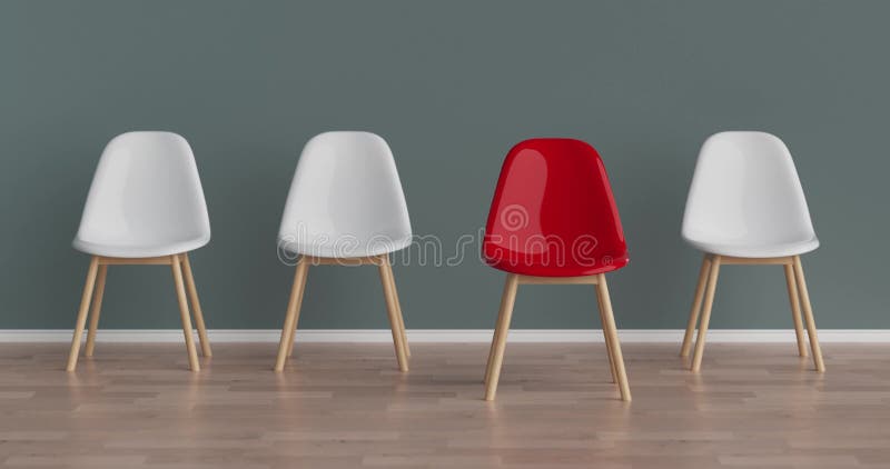 4k Resolution Video: Success Concept. Row of White Office Chairs with ...