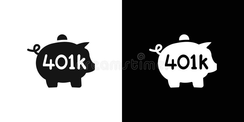 401k Retirement Savings Icon Flat Line Illustration Stock Vector ...