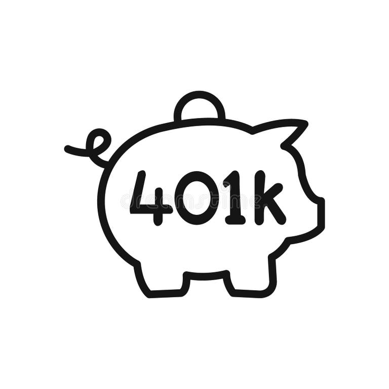 401k Retirement Savings Icon Linear Graphics Set Vector Stock Vector ...