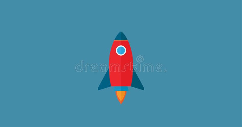 4K. Rocket, Launch, Startup Animation. Flat Style. Stock Video - Video ...