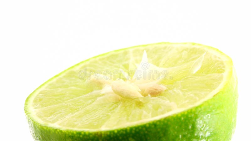 4K Rotation of a Green Lime. Top View, 360 Degree Rotation, Close-up of ...