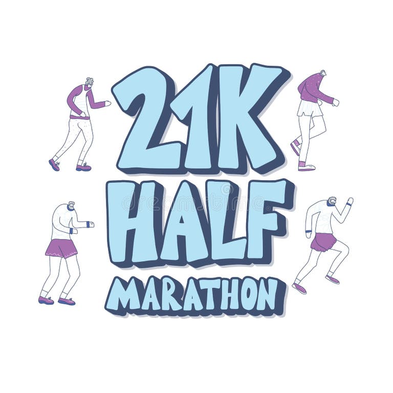 21 K Run Text Isolated. Vector Text Illustration. Stock Vector ...