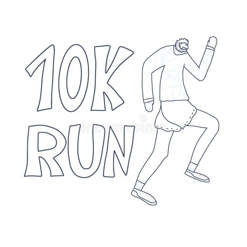 10 K Run Text Isolated. Vector Text Illustration. Stock Vector ...