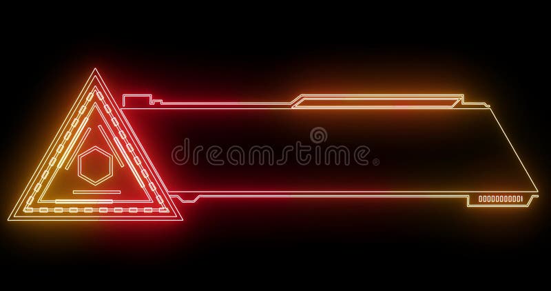 4K Sci-fi Designed Neon Hud Lower Third. Stock Video - Video of ...