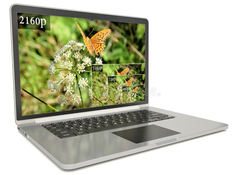 4k Screen Laptop Computer with Modern Ultra Hd Resolution Stock ...