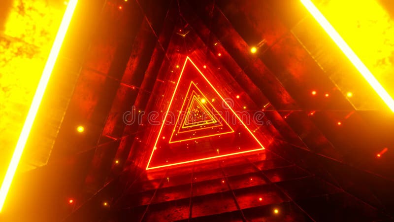 Seamless Loop Motion Graphic of Flying into Triangle Digital Tunnel ...