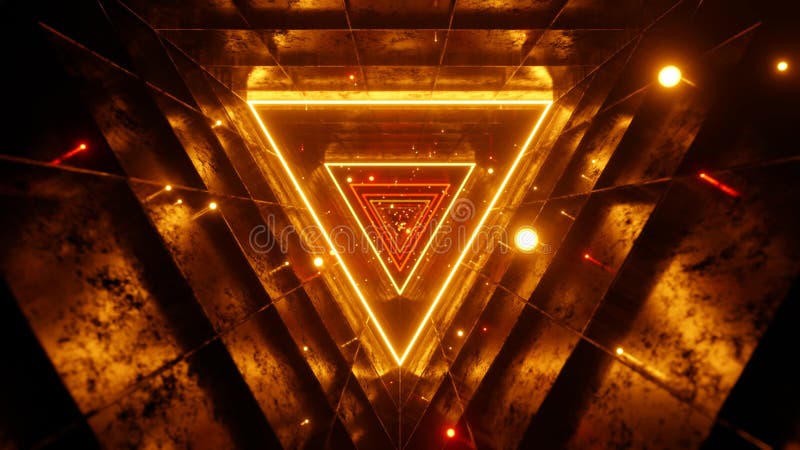 Seamless Loop Motion Graphic of Flying into Triangle Red Tunnel Stock ...