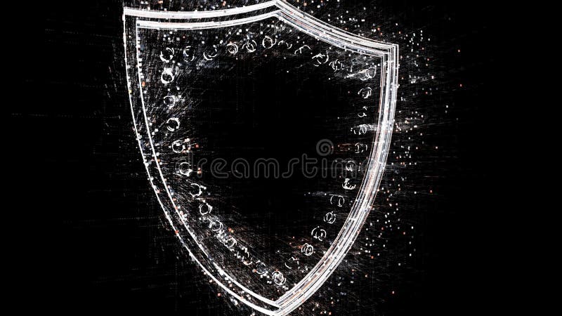 4k Computer Security with Padlock,a Futuristic Circuit Board with Moving Electrons Shaped Lock ...