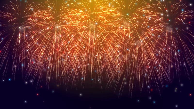 4K Shining Fireworks Display Explosion with Bokeh Lights in Night Sky ...