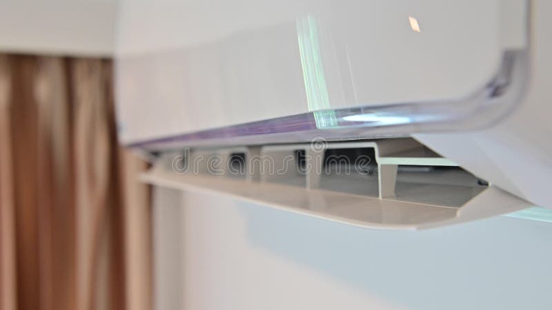 4K Side View at an Operating Air Conditioner Stock Footage - Video of ...