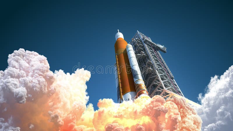 Space Launch System on Launch Pad. Green Screen Stock Footage - Video ...