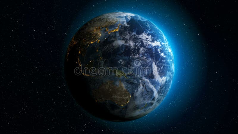 Spinning Realistic Globe World Map, Dark and Grain Processed, Image ...