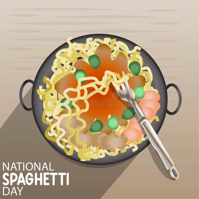 National Spaghetti Day Sign and Poster Vector Stock Vector ...