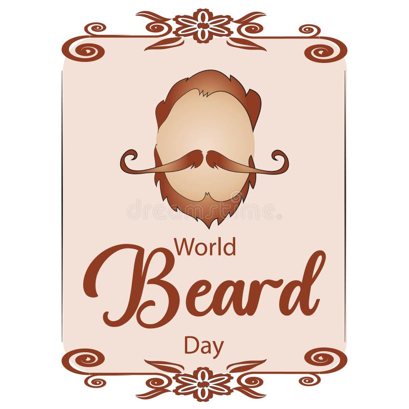 World Beard Day Sign and Badge Stock Vector - Illustration of world ...