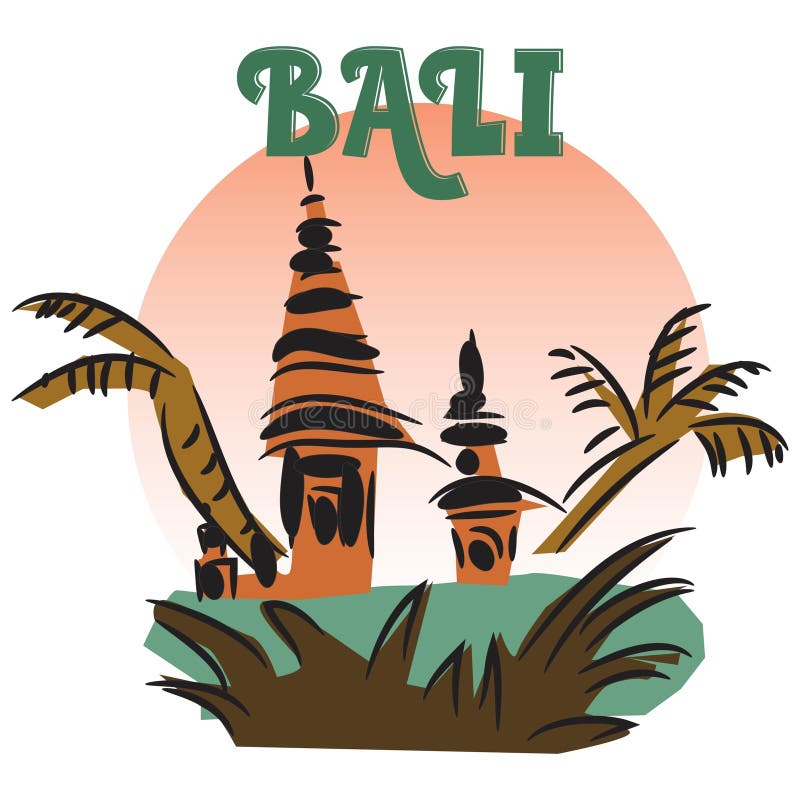 Bali Island Tourism Destination Sign Vector Stock Vector - Illustration ...