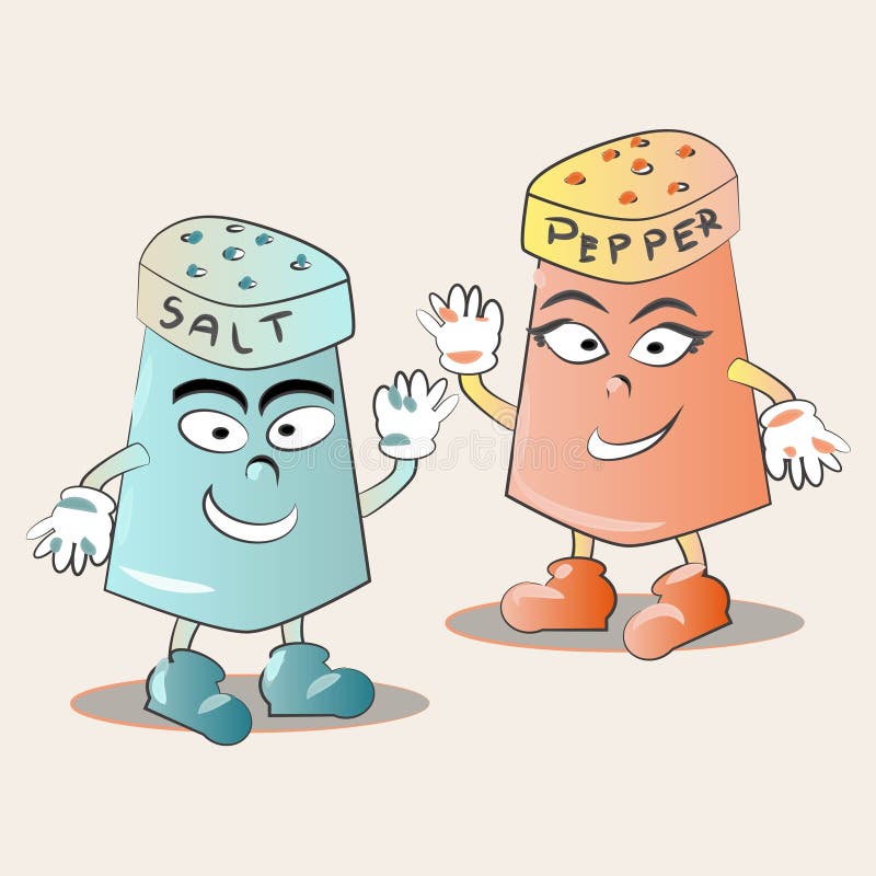 Vintage Salt and Peper Mascot Vector Illustration Stock Vector ...