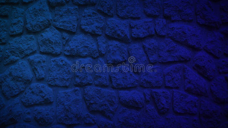 4K Stone Wall Texture with a Deep Blue Gradient Overlay, Creating a ...