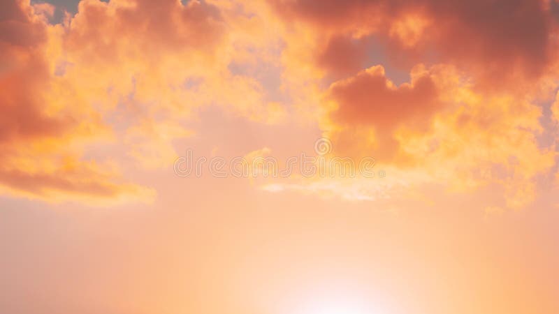 Sunset Cloudy Sky with Fluffy Clouds. Sunset Sky Natural Background ...