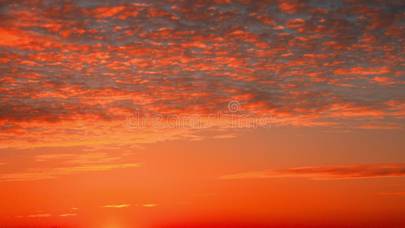4K Sunset Cloudy Sky with Fluffy Clouds. Sunset Sky Natural Background ...