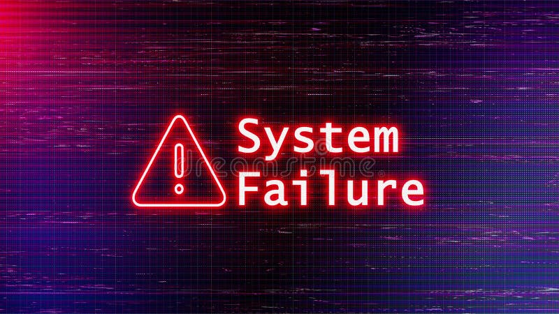 SYSTEM FAILURE Error Message Flashing on Screen Animation. Computer, Hacking Attack Stock ...