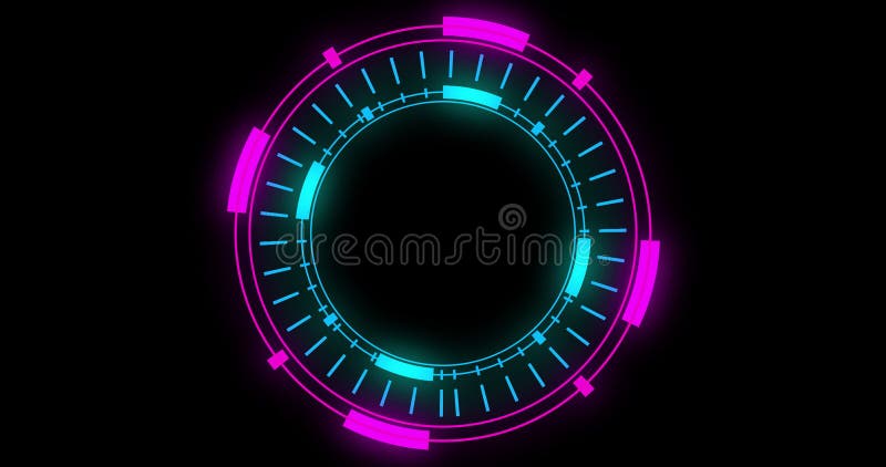 4K Technological Animation of Hud Radial Circular Progress in an Alpha ...