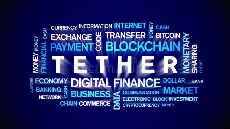 4k USDT Animated Tag Word Cloud,Tether Text Kinetic Typography Seamless ...
