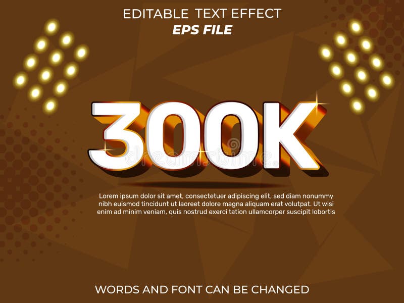 300k Text Effect, Font Editable, Typography, 3d Text. Vector Template ...