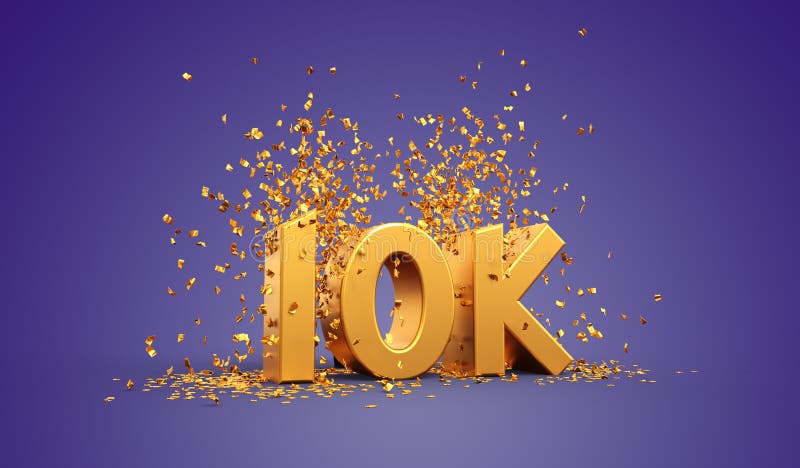 10K Thank You Illustration with Golden Text and Confettis Stock ...