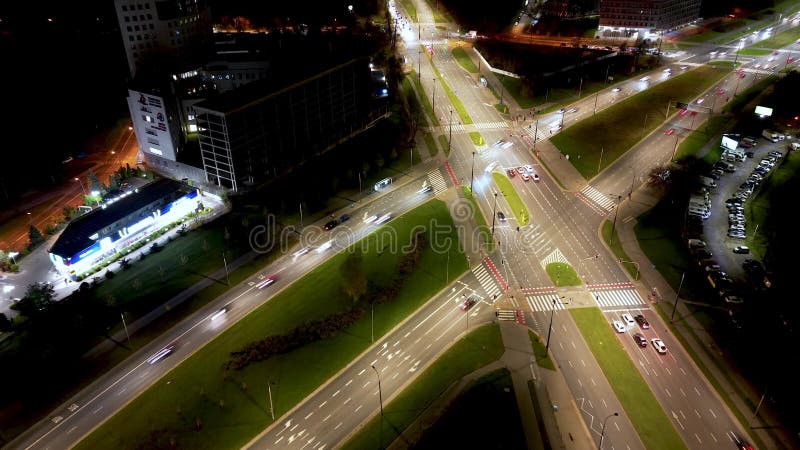 4K,Time Lapse Night Traffic of the Expressway, Motorway and Highway in ...