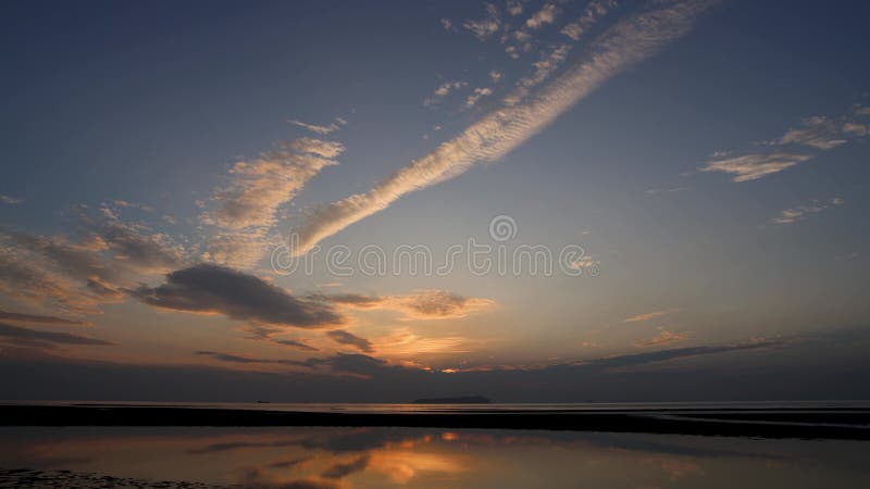 4k Time Lapse of Seascape and Sunset with Clouds and Sky Stock Footage ...