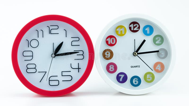Classic Analog Alarm Clock with Bells Rotates on a Colored Yellow ...