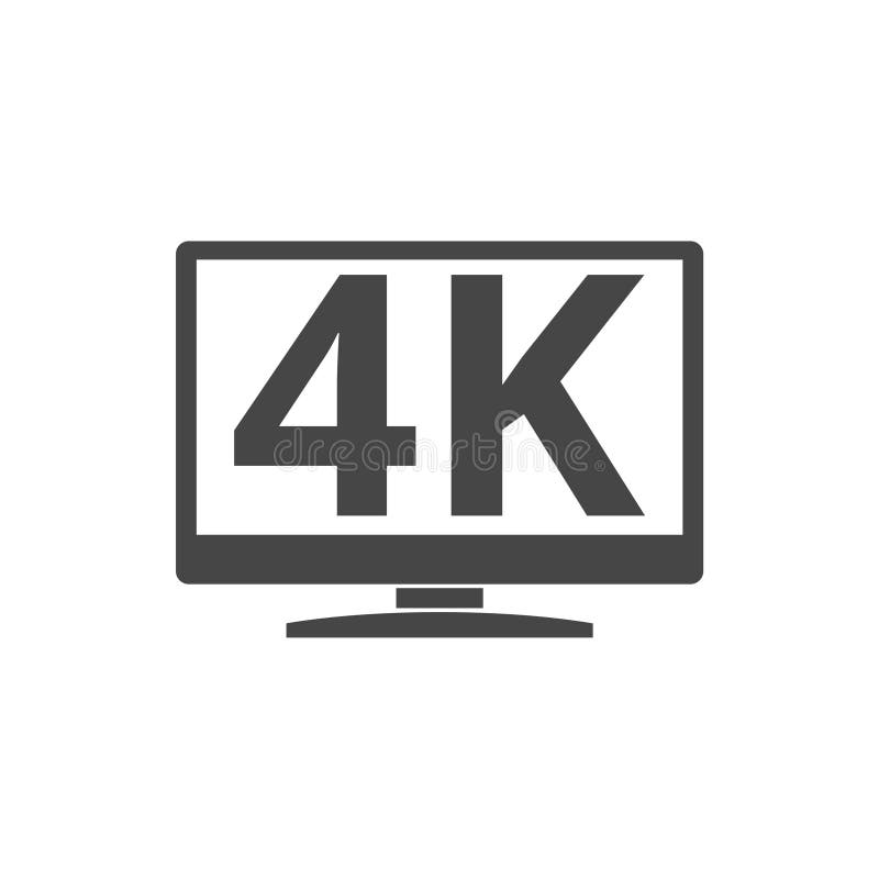 4K Tv Icon, Ultra HD 4K Icon Stock Vector - Illustration of high ...