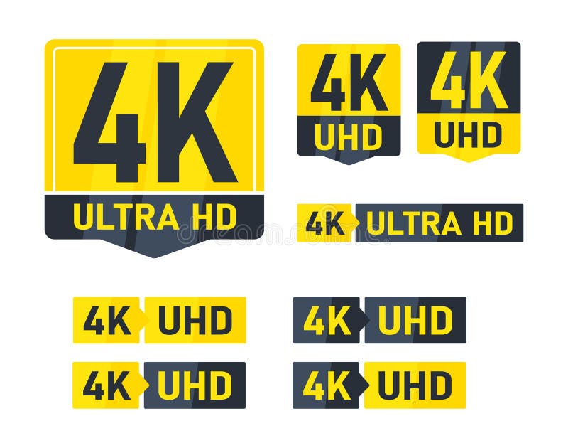 4K UHD Resolution Icon for Web. High Definition Monitor Display ...