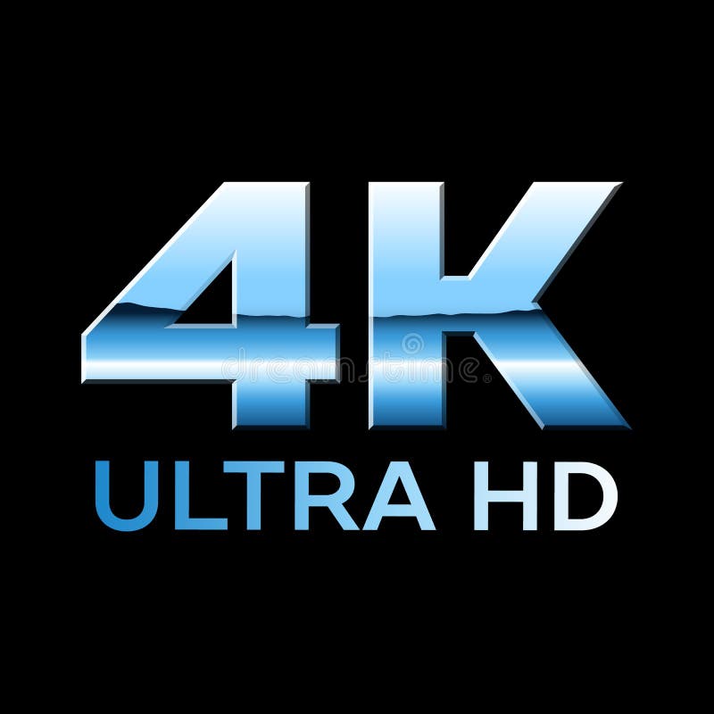4k Ultra HD Format Logo with Shiny Chrome Letters Stock Vector ...