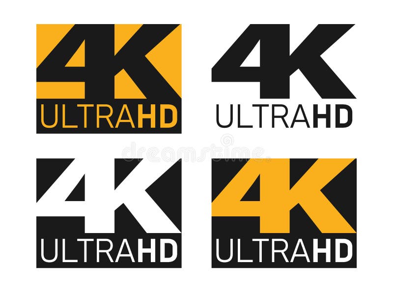 4k Ultra Hd Icons Set, UHD Screen Resolution Stock Vector ...