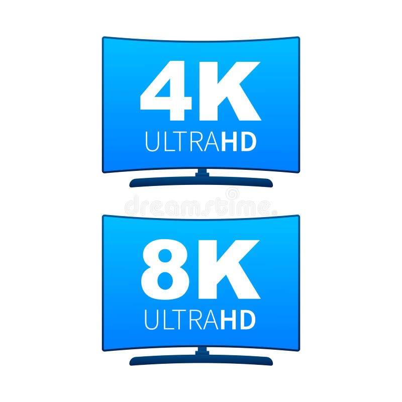 4K and 8K Ultra HD Label. High Technology. LED Television Display ...