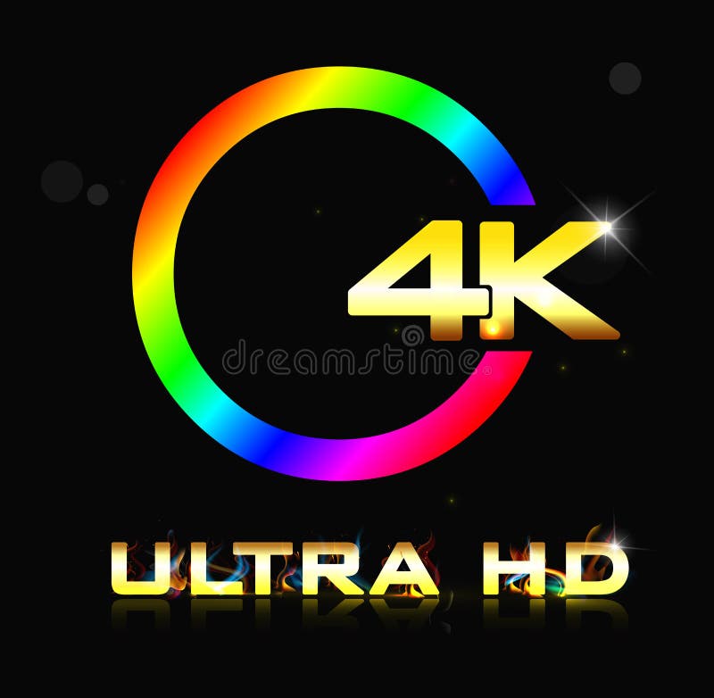 4K Ultra HD Sign on Black Background Stock Vector - Illustration of ...