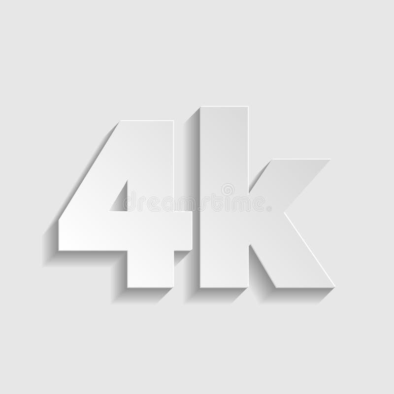 4K Ultra HD Sign. Paper Style Icon. Illustration Stock Illustration ...