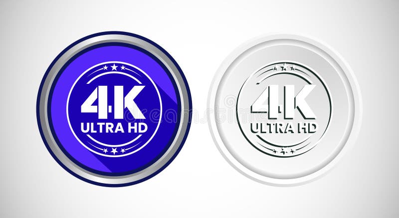 4K Ultra HD Video Resolution Icon Button Set Design Illustration, High ...
