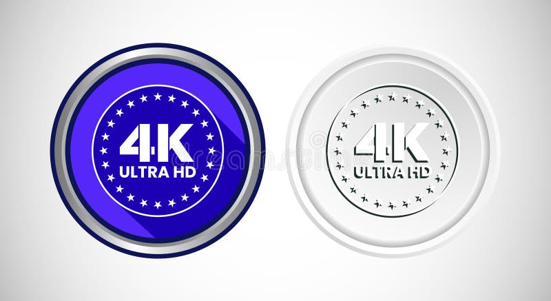 4K Ultra HD Video Resolution Icon Button Set Design Illustration, High ...