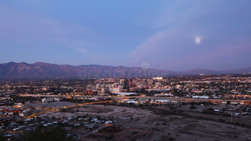 4K UltraHD Night Timelapse in Tucson, Arizona with Moonlight Stock ...