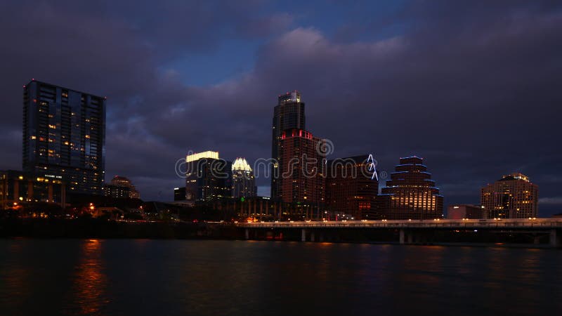 4K UltraHD Timelapse of the Austin Skyline at Night Stock Footage ...