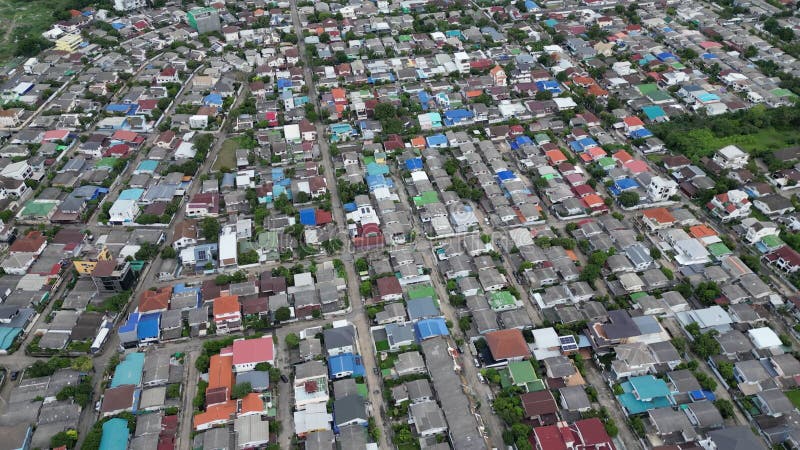 4K Urban Housing Development from Above Stock Footage - Video of park ...