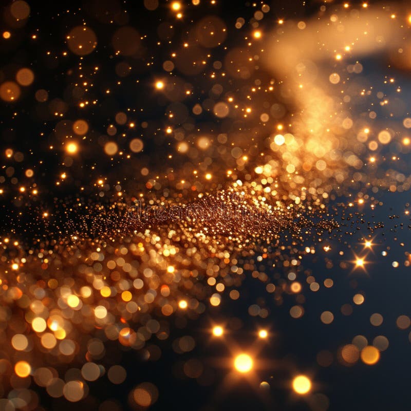 A Flicker Glitter Gold Particles Stock Illustration - Illustration of ...