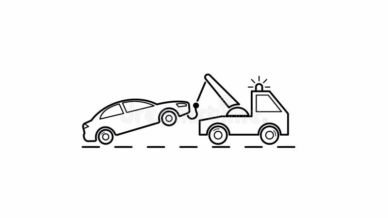Tow Truck Towing Car Animation Stock Footage - Video of drawing ...