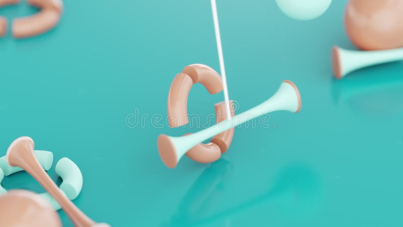 Seamless Loop of Hanging Objects Swinging through a Ring. Satisfying ...