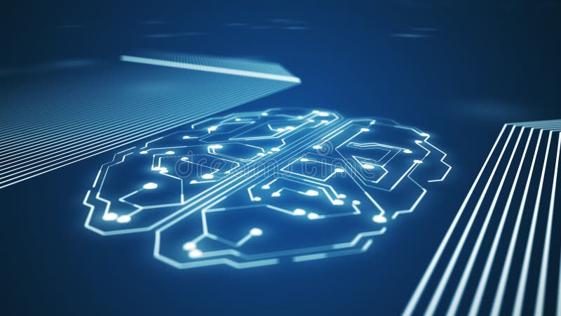 4k Video of AI Digital Brain Big Data Deep Learning Computer. Stock ...