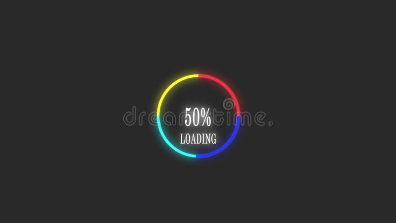 4K Video. Color Loading Circle Bar on Black Screen Stock Video - Video ...